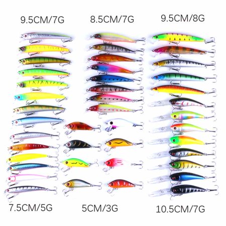 43pcs Lures Artificial Fish Shape Bait Sharp Metal Triple Claws Fishing ...