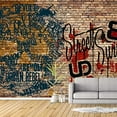 IDEA4WALL 6pcs Street Graffiti Art Peel and Stick Wallpaper Removable ...