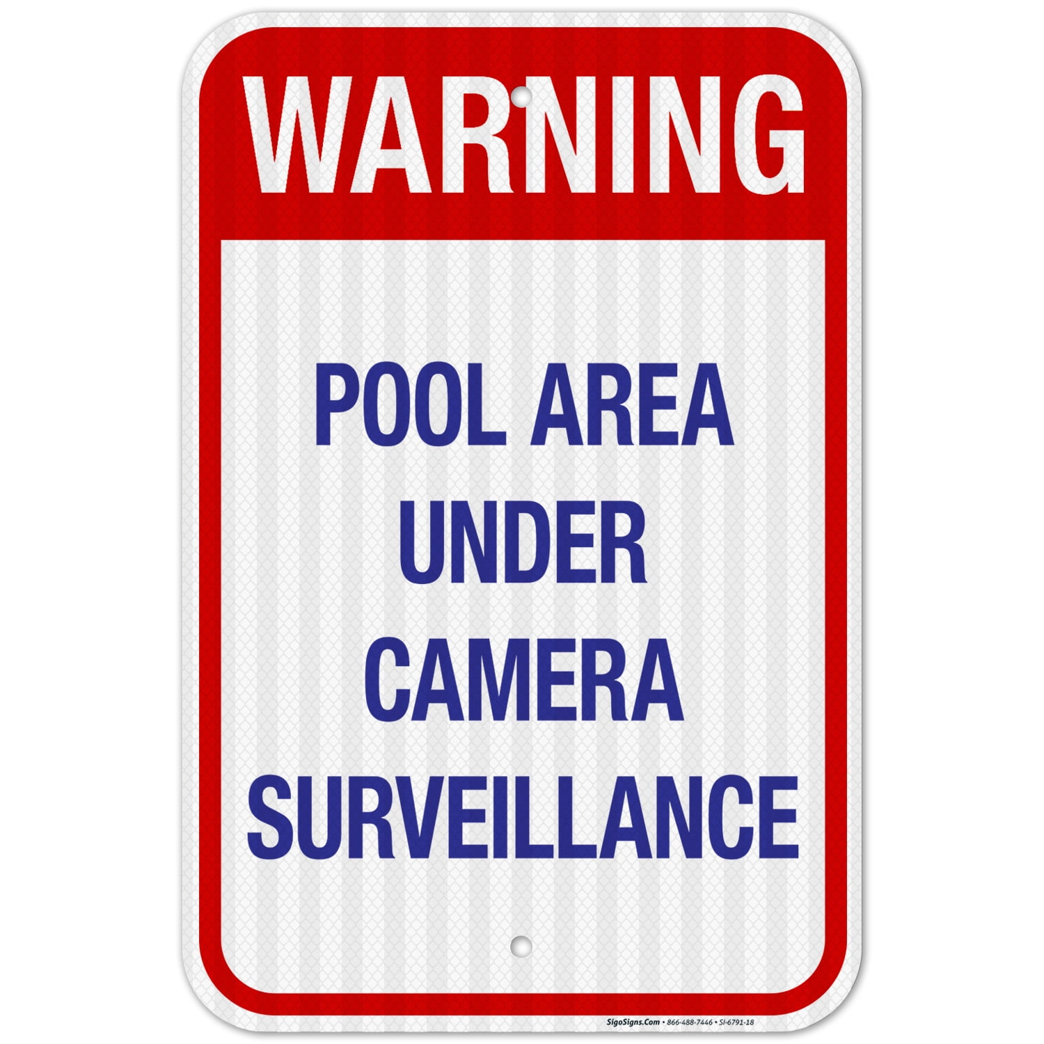 Pool Area Under Camera Surveillance Sign, Pool Sign, - Walmart.com