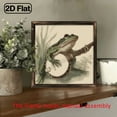 2D Flat, Vintage Frog Playing Banjo Wall Art - Rustic Wooden Framed ...