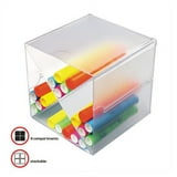"Stackable Cube Organizer, X Divider, 4 Compartments, Plastic, 6 x 7.2 ...