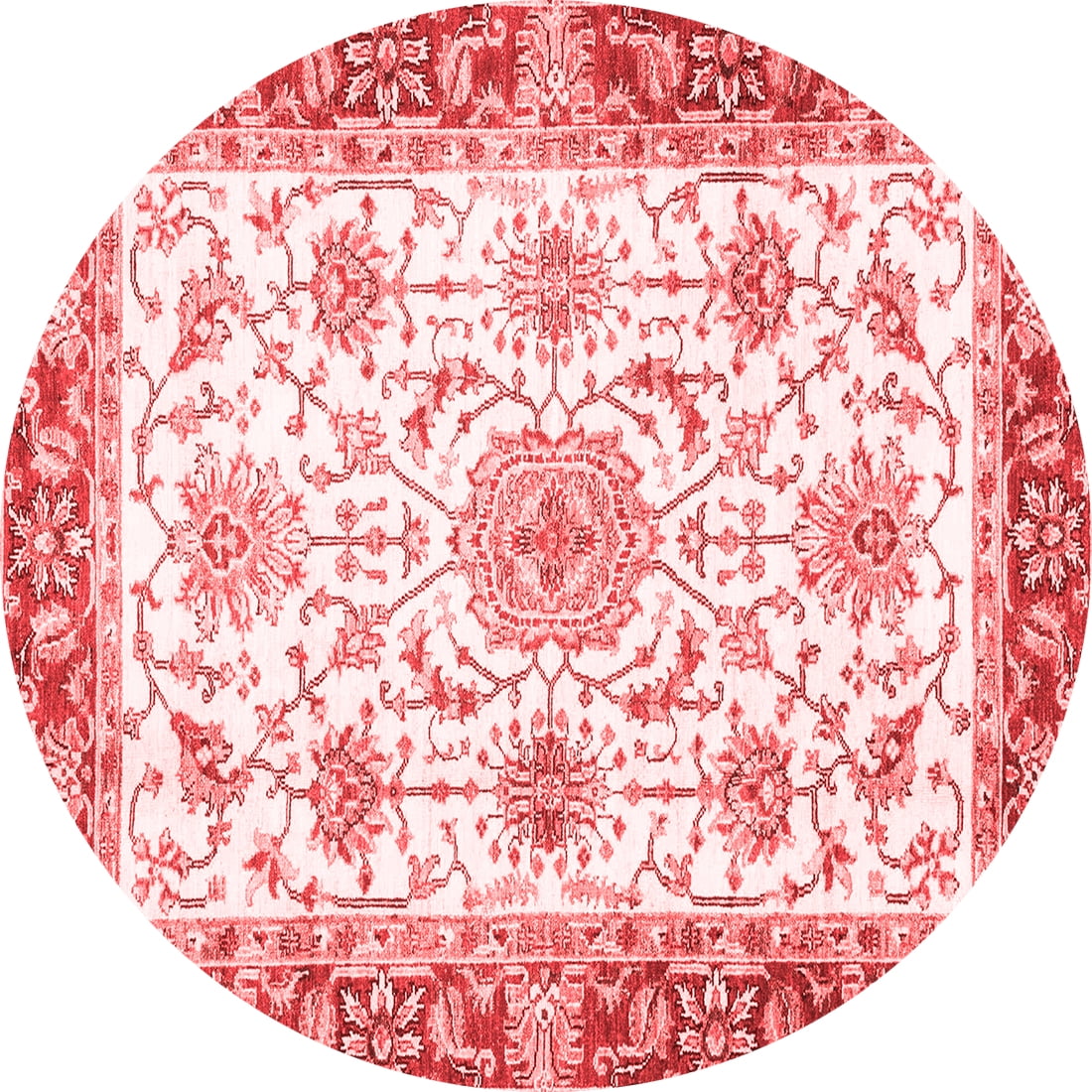 Ahgly Company Indoor Round Oriental Red Traditional Area Rugs, 8' Round ...