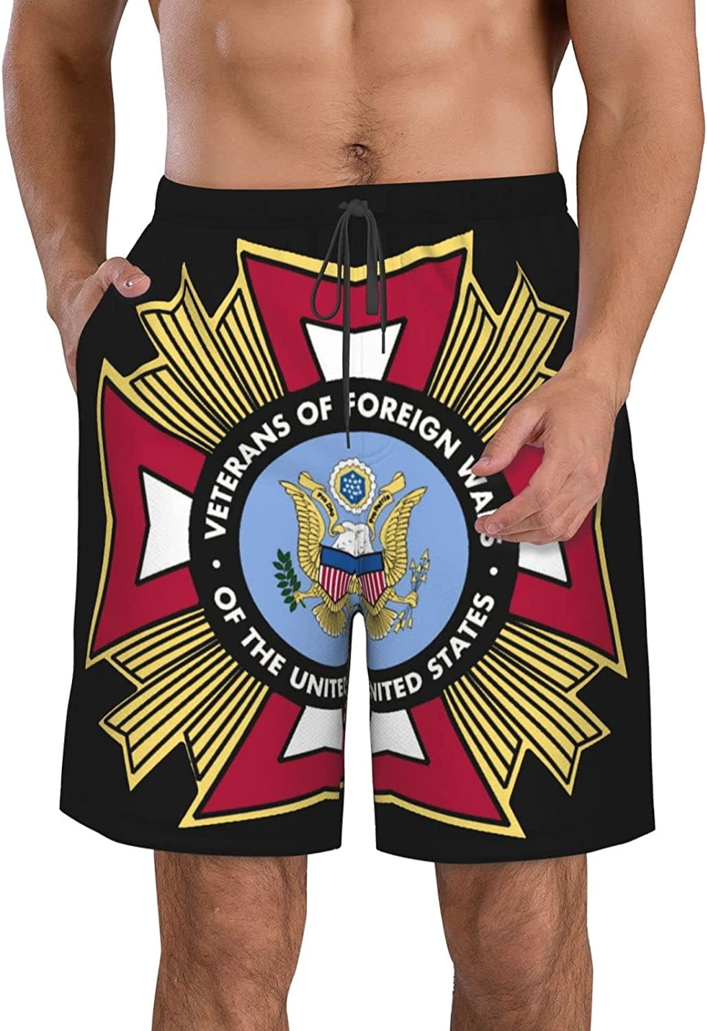 Men's Veterans of Foreign Wars Shorts Man Swim Trunks with Pockets ...