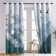 Chinese Mountain Blackout Curtains, Retro Botanical Landscape Window ...