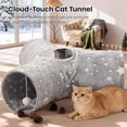 3-Way Collapsible Cat Tunnel Toy with Self-Luminous Tube & Peek Hole ...
