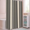 Black Beige Stripes Shower Curtain, Lines Modern Vertical Stripes ...