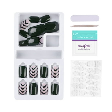 Fridja 24PCS Fake Nails Reusable Stick On Nails Press on Full Cover ...