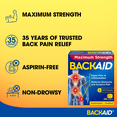 Backaid Maximum Strength Back Pain Reliever, 6-Hour Formula, Aspirin ...
