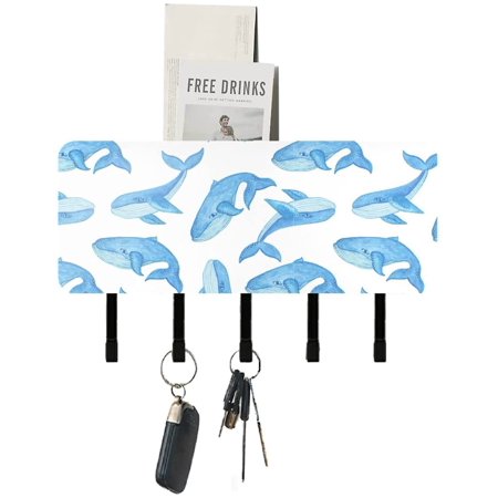 Blue Whale Key Holder for Wall Decorative Mail Organizer Holders Wall ...