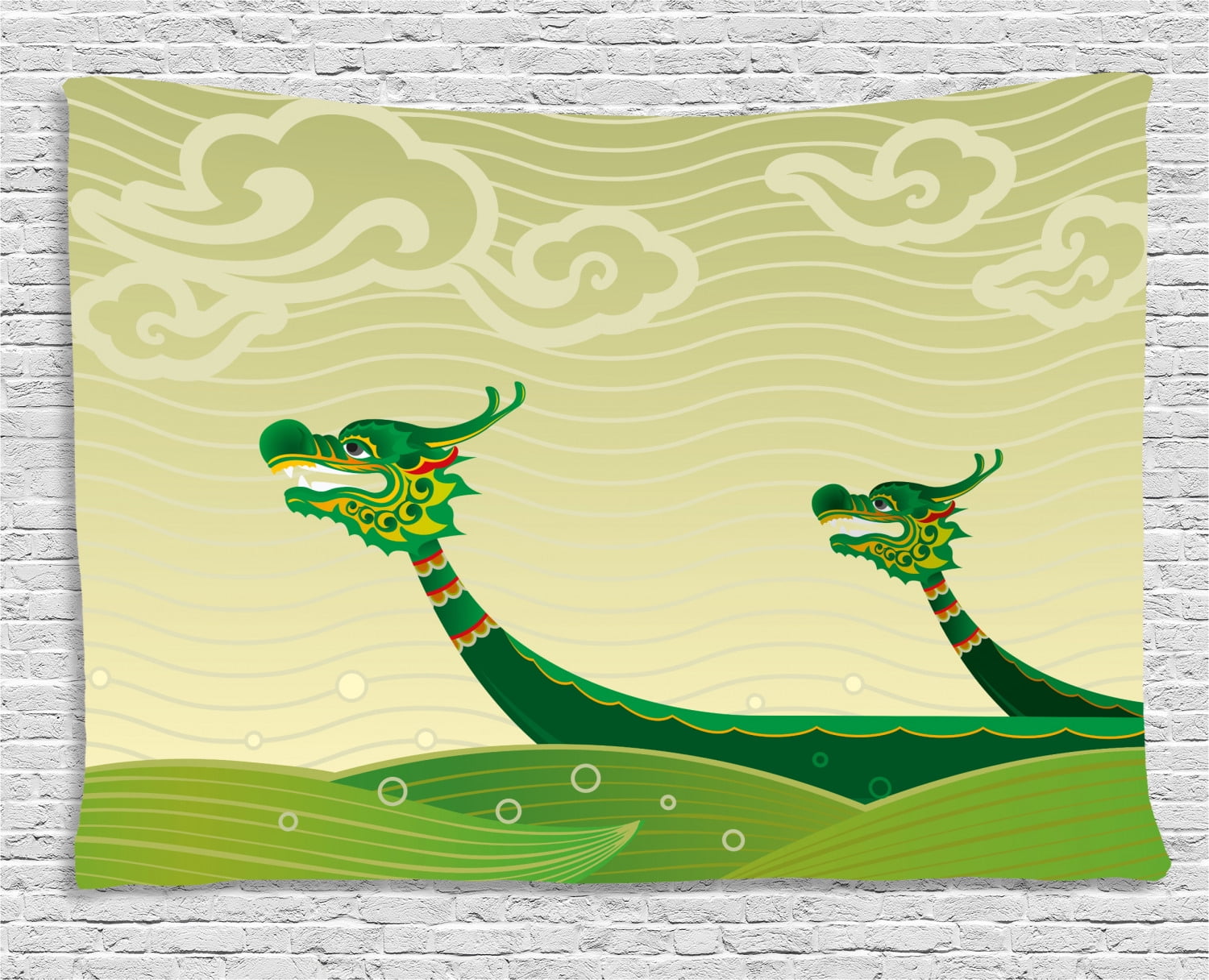 Dragon Tapestry, Tatsu Mythical Animal Stylized Chips in Indian Ocean ...