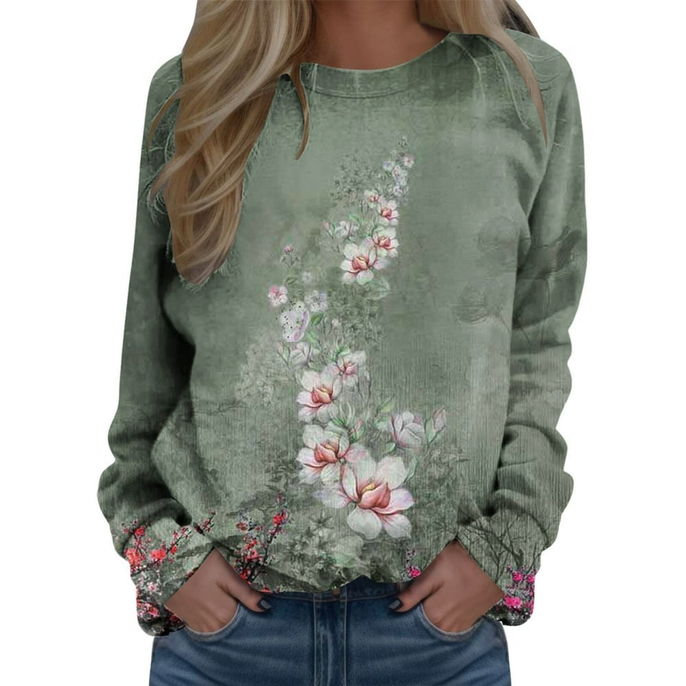 Click here for Generic Womens Suitable Print O Neck Sweatshirt Ne... prices
