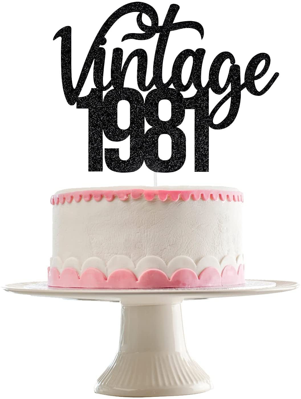 Vintage 1981 Cake Topper Black Glitter - 40th Birthday Cake Topper ... Vintage 1981 Cake Topper Black Glitter - 40th Birthday Cake Topper ...