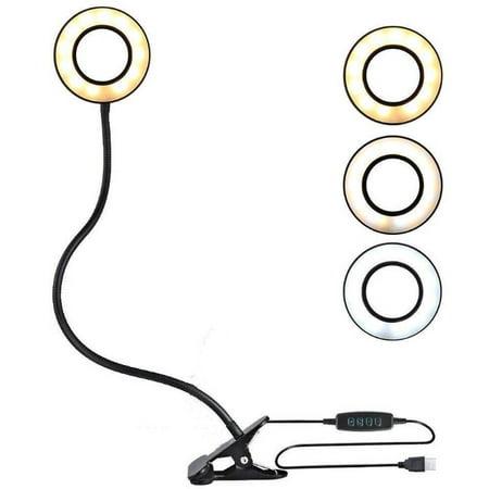 LED Clamp Desk Lamp, USB Powered Flexible Adjustable Folding Clamp ...