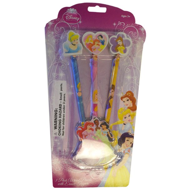 Disney Princess Pencils with Eraser Princesses 3 Pack Pencil with Large ...