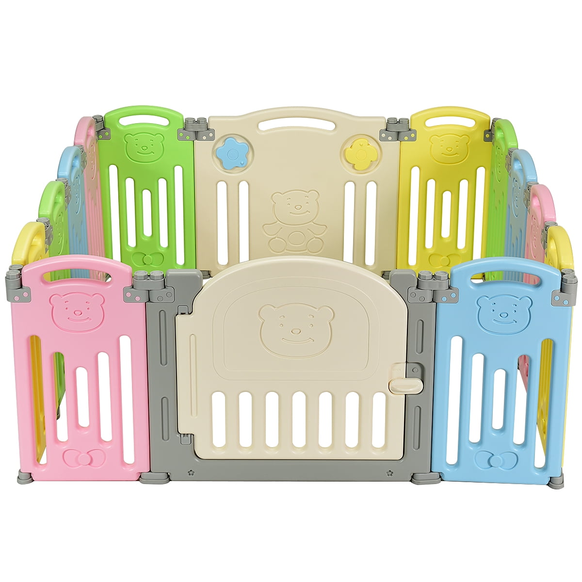 Topbuy 14 Panels Baby Playpen Kids Children Foldable Safety Activity ...