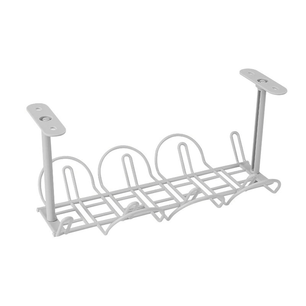 Qiujing Under Desk Cable Management Tray Organizer for Wire Cord Power ...