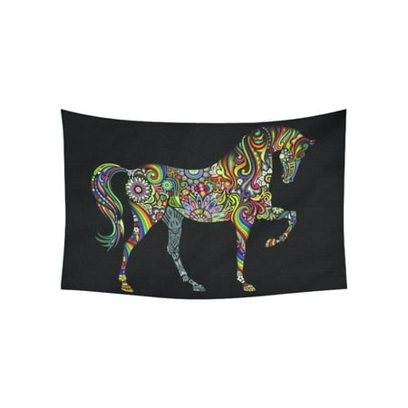 BSDHOME Animal Wall Art Home Decor, a Rainbow Horse Tapestry Wall ...