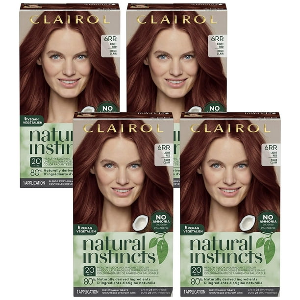 Pack of (4) Clairol Natural Instincts Semi-Permanent Hair Color, 6RR ...