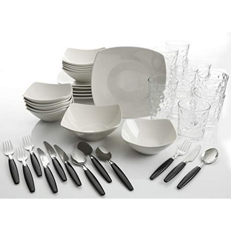 GibsonAll U Need" 48 pc White Dinnerware Combo Set Service for 6 ...