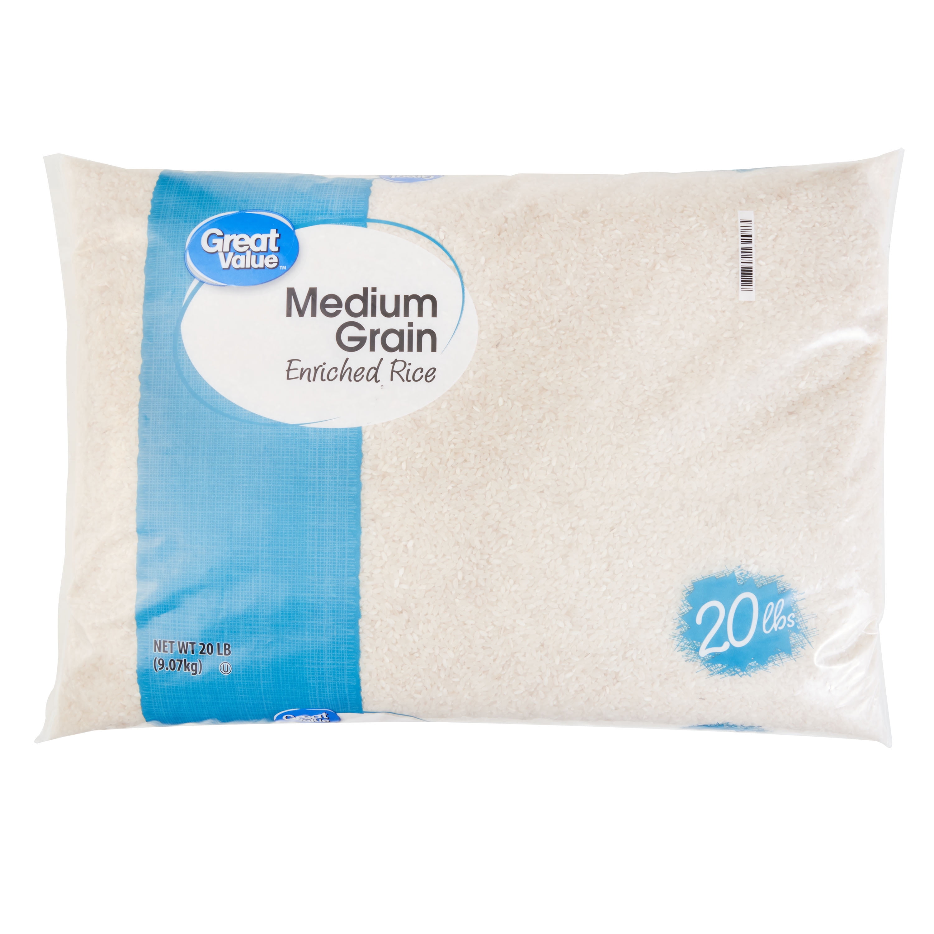 Great Value Medium Grain Enriched Rice, 20 lb - Walmart.com