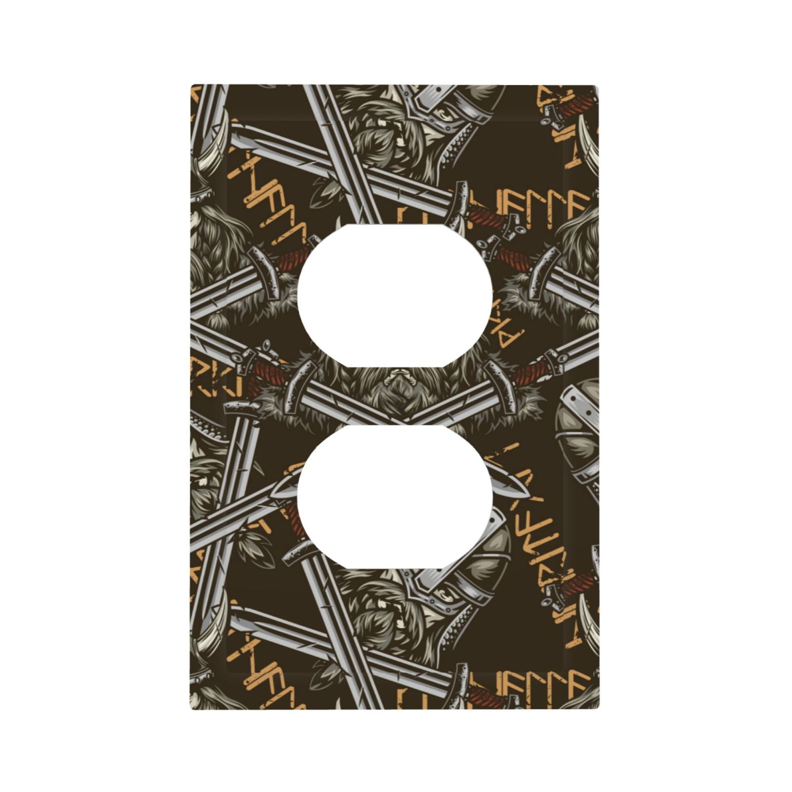 DouZhe 1-Gang Duplex Outlet Cover, Medieval Nordic Viking Warriors ...