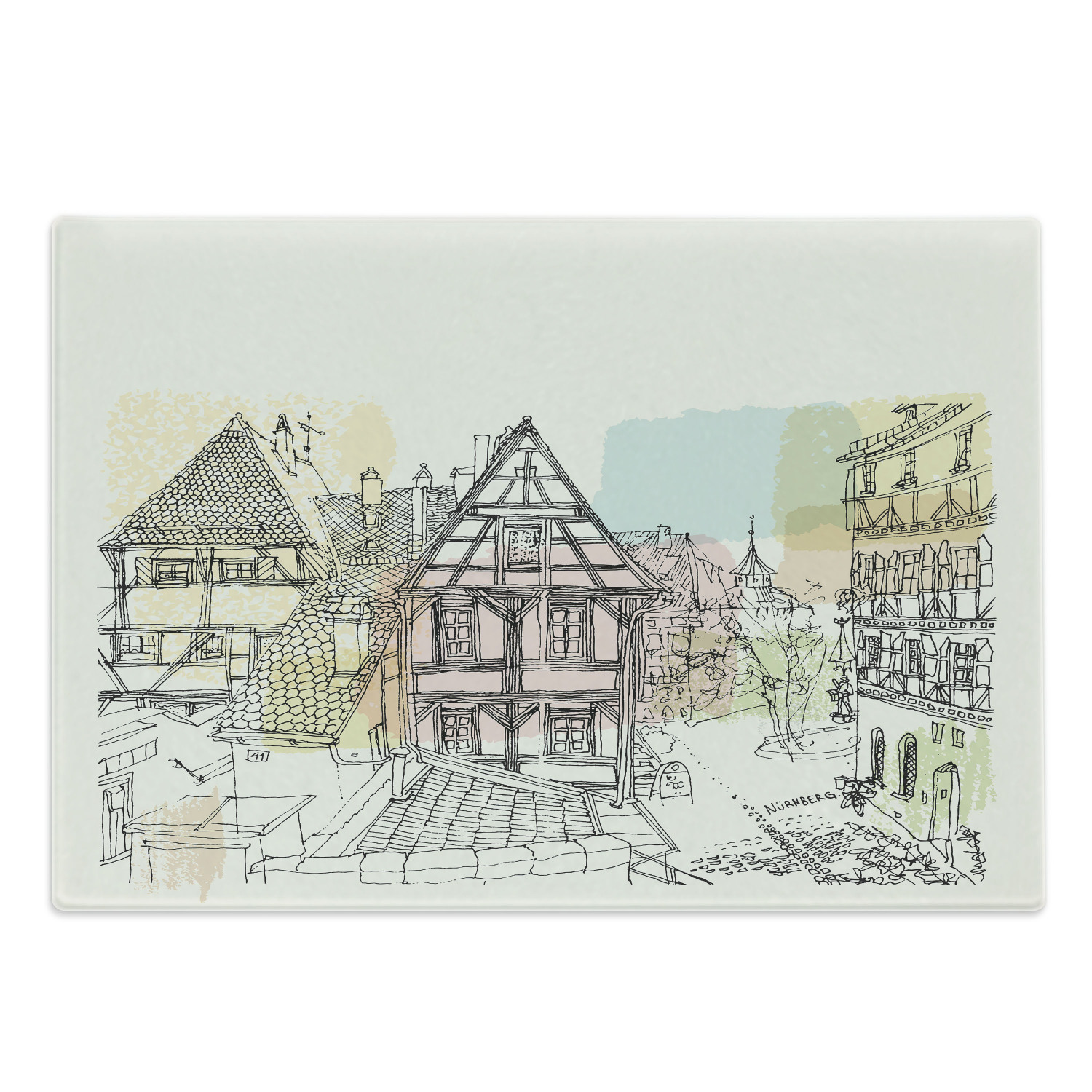 German Cutting Board, Historic Traditional Scene Nuremberg Germany ...