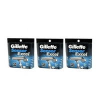 Gillette Sensor Excel Refill Blades, 20 Count, Soft Microfins, Pivoting ...