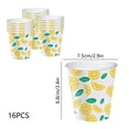 16 Pack Lemon Print Disposable Paper Cups, Summer Themed Drinkware ...