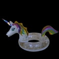 Swimline 68" LED Rainbow Unicorn Glitter Swimming Pool Inner Tube Float ...
