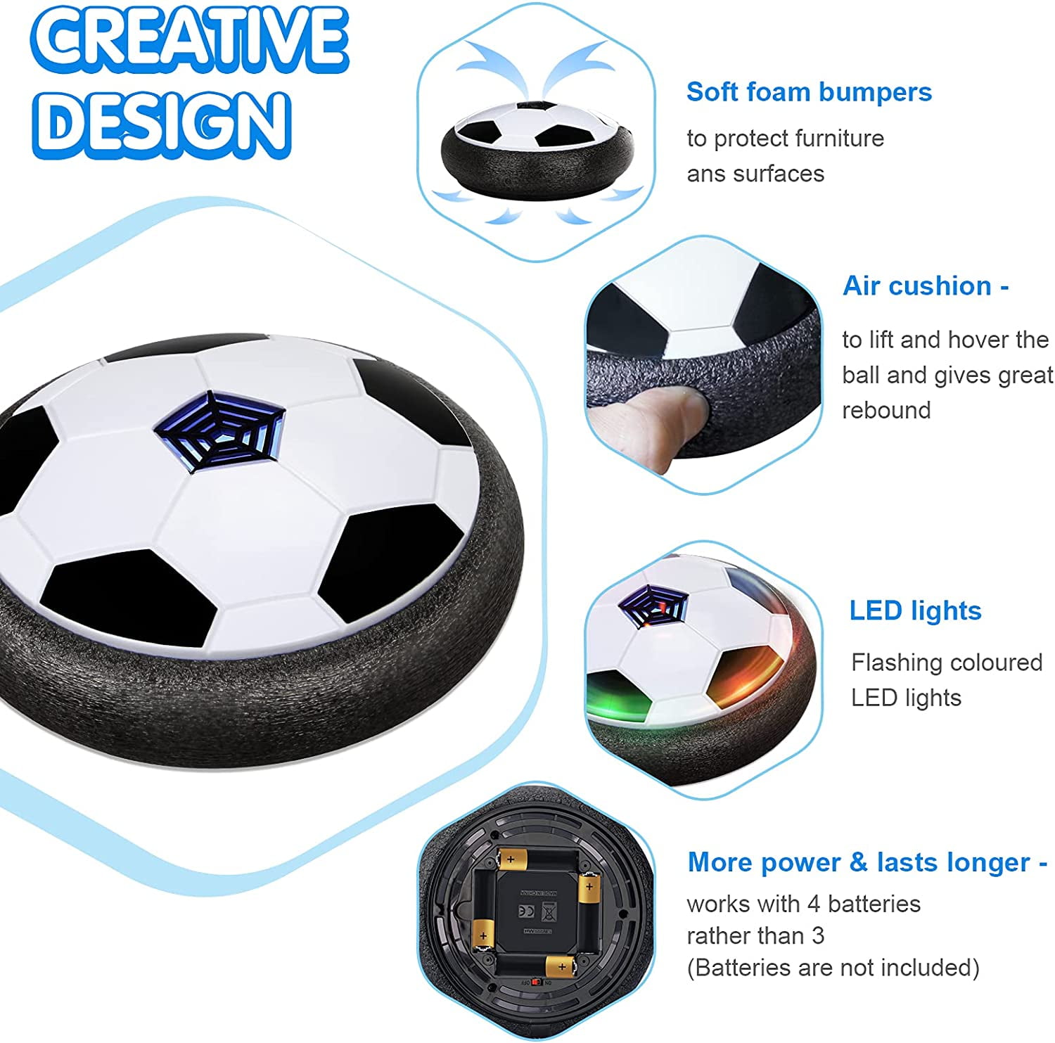 Bowling Games For Kids Indoor Hover Football Kids Toys, Rechargeable ...
