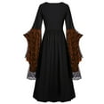 UPPADA Womens Gothic Dress Plus Size Flare Sleeve Dress Skull Lace ...