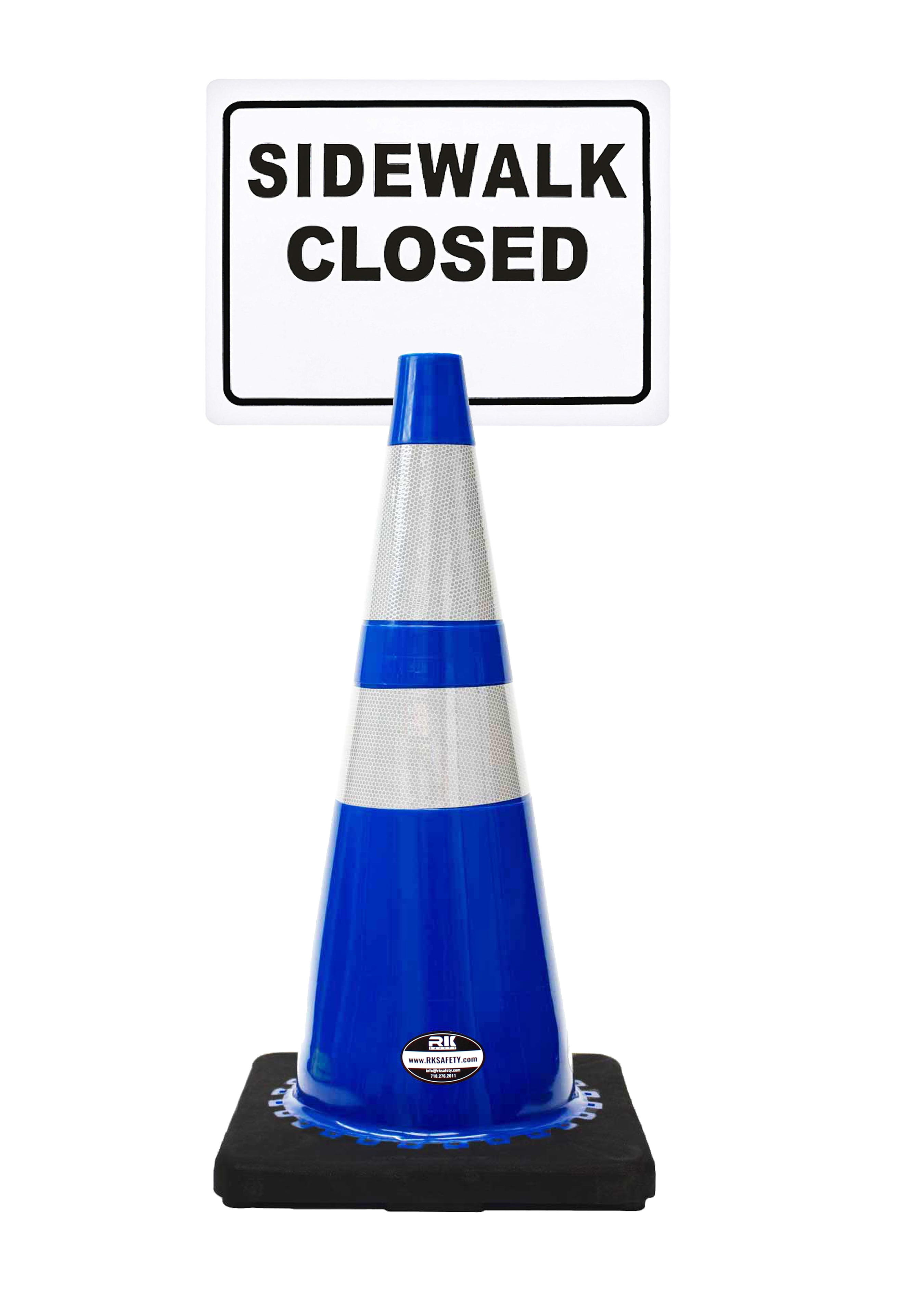 RK-Safety 28" Blue Cone, Black base With Two Reflective Tape, Plus Cone ...