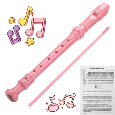 Pink-8 Holes Soprano Recorder with Cleaning Rod, German Style C Key for ...