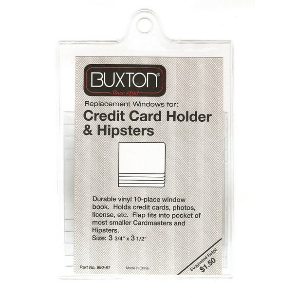 Buxton Stacked Vinyl Window Inserts for Credit Card and Hipster Wallets ...