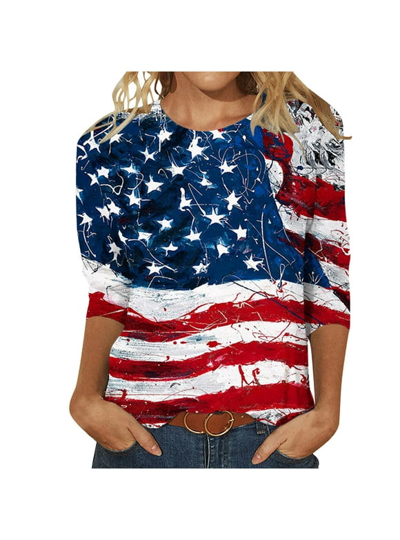 Womens Red White Blue Shirts