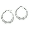 925 Sterling Silver Bamboo Round Hoop Earrings Ear Hoops Set Fine ...