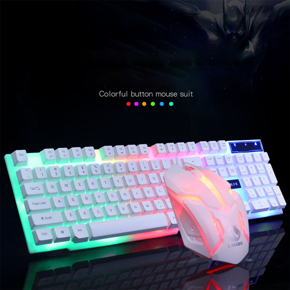 Wired USB PC Gamer Suspension Mechanical Feel Keyboard + Mouse Set ...