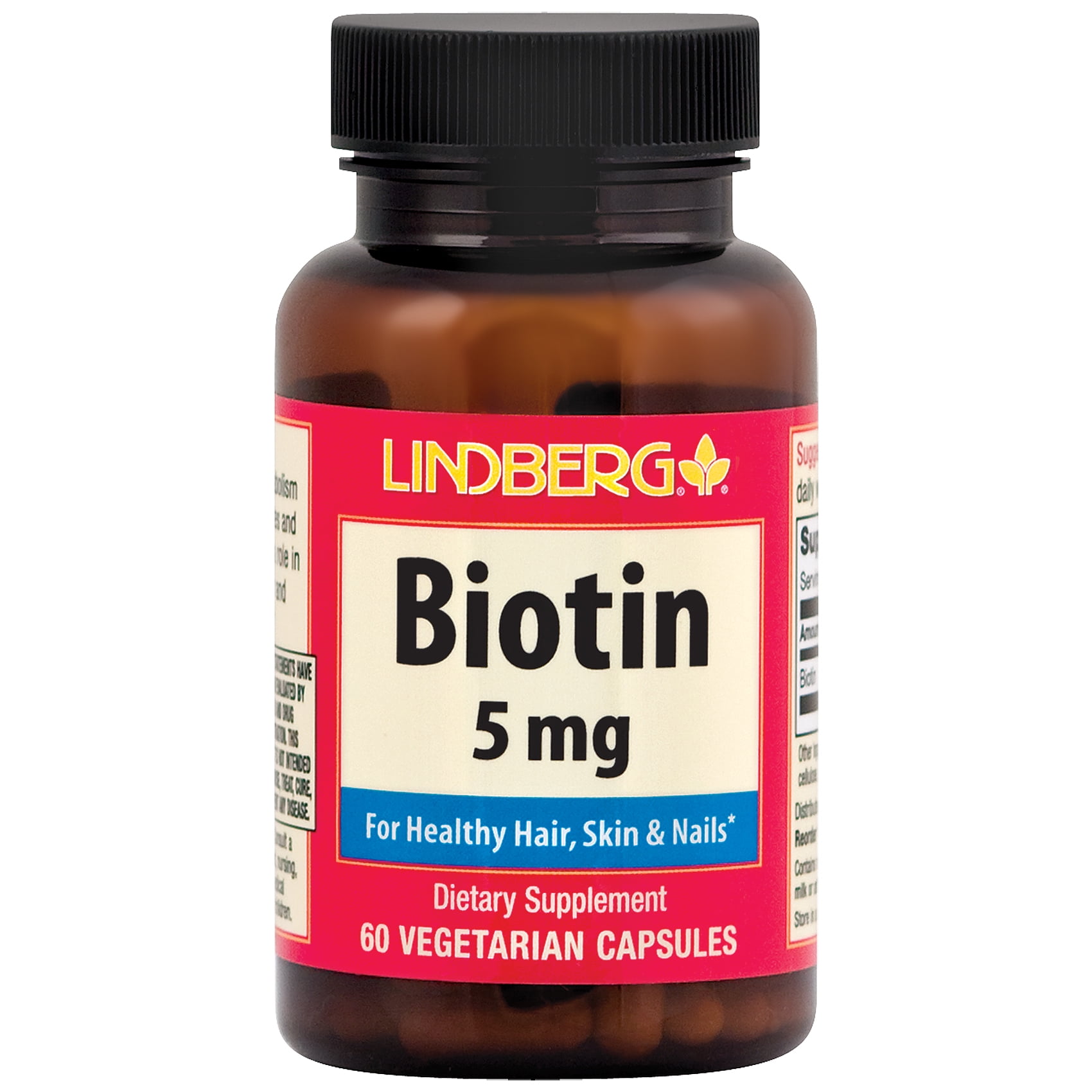 Biotin 5 mg, 60 Capsules, For Healthy Hair, Skin & Nails*, Vegetarian ...
