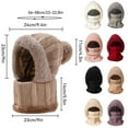 DJN Women's 3-in-1 Knit Hat Scarf Set Color Block Winter Neck Warmer ...