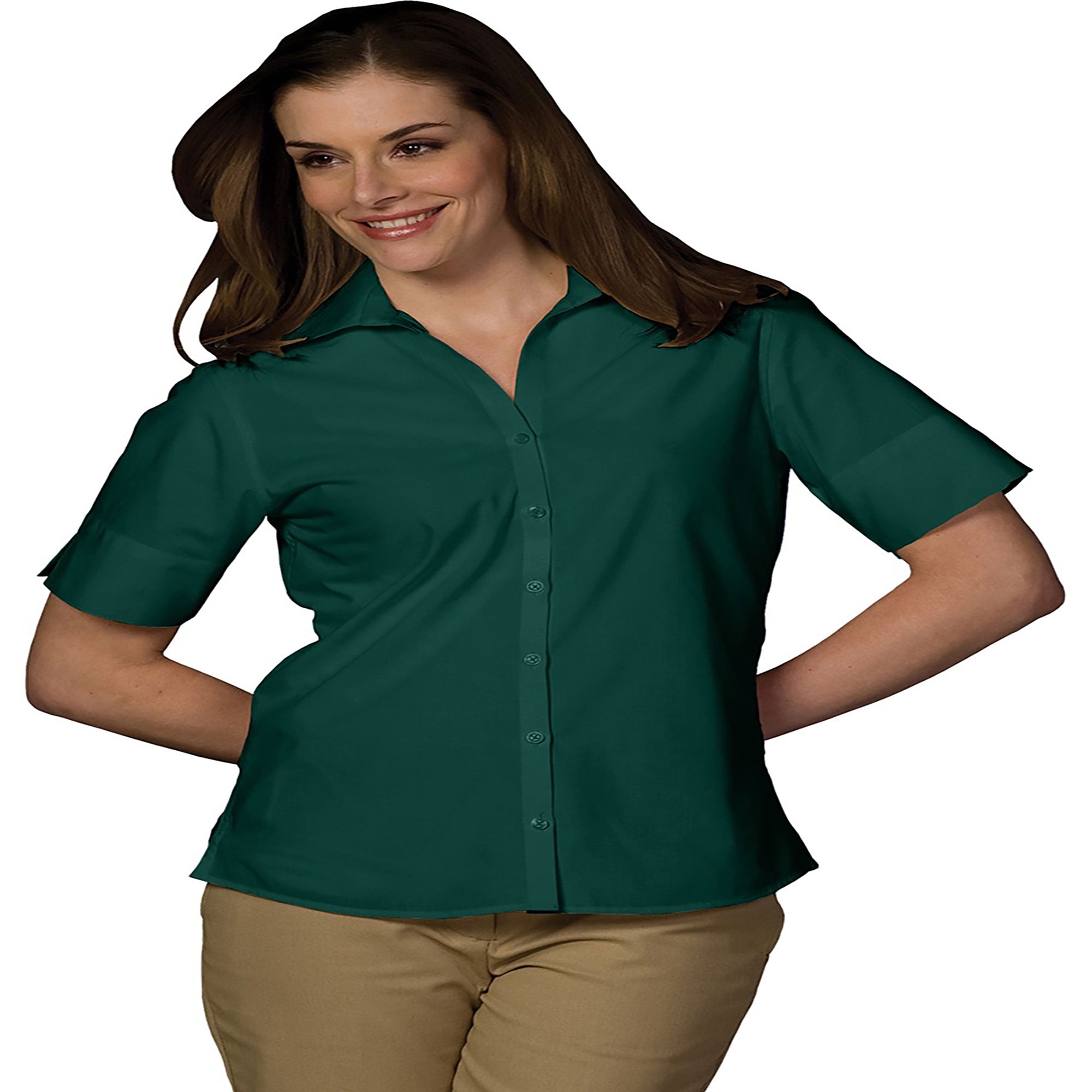 Edwards Garment Women's Short Sleeve Poplin Shirt, Style 5245 - Walmart.com