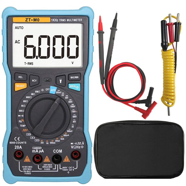ZT-M0 True-RMS Digital Multimeter Auto / Manual, Analog Bar Graph AC/DC ...