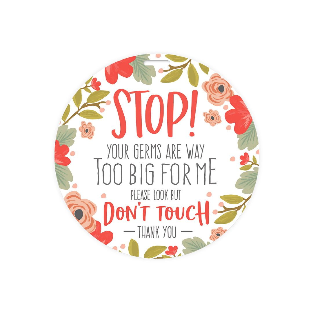 Stylish Floral Stop! Don't Touch Baby Car Seat Sign / Modern ...