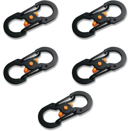 S-shaped carabiner, double spring key ring clip, stainless steel anti ...