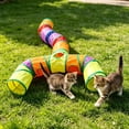 Pet Toys Rabbit Tunnels & Tubes Collapsible 3 Way Tunnel Bunny Hideout ...