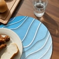 Blue Aqua Ombre Round 15 Inch Placemats Set of 8, Modern Geometric ...