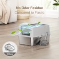 High Sided Litter Box for Kitty, Stainless Steel Cat Litter Box with ...