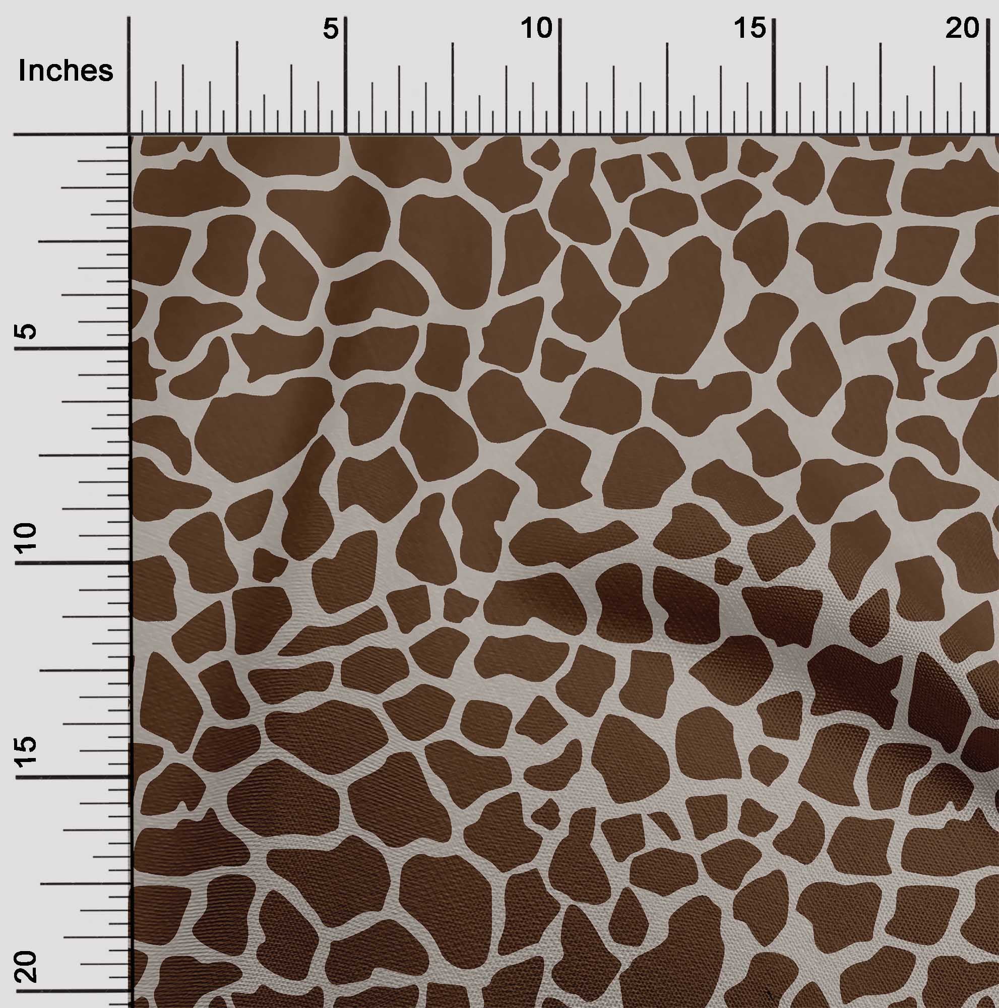 oneOone Cotton Silk Brown Fabric Giraffe Animal Skin Sewing Material ...