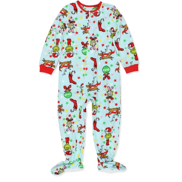 Dr. Seuss The Grinch Characters Infant Toddler Footed Blanket Sleeper ...