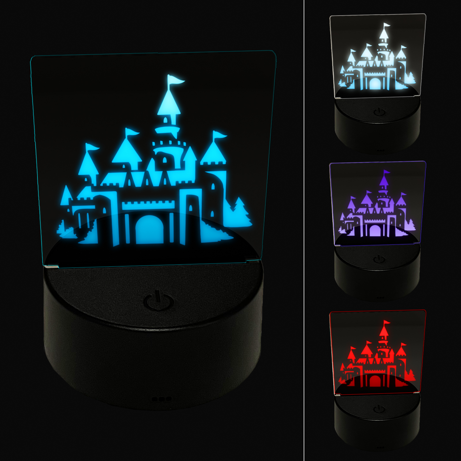Fantasy Fairytale Castle with Towers LED Night Light Sign 3D Illusion ...