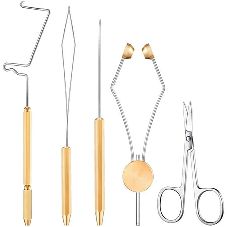 Junmo 5 Pieces Fly Tying Tools Stainless Steel Set Fly Tying Bobbin ...